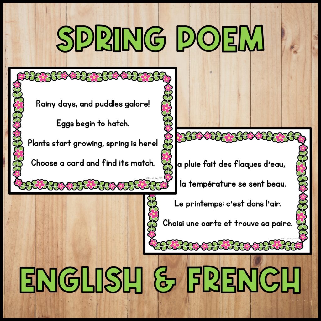 Spring Poem and Pocket Chart Activities | Matching Colors Shapes ...