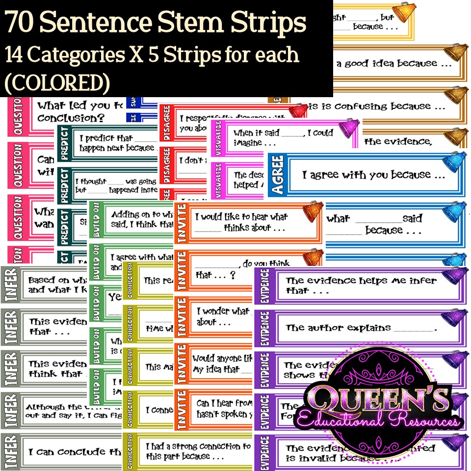 Accountable Talk Sentence Stem Strips | Made By Teachers