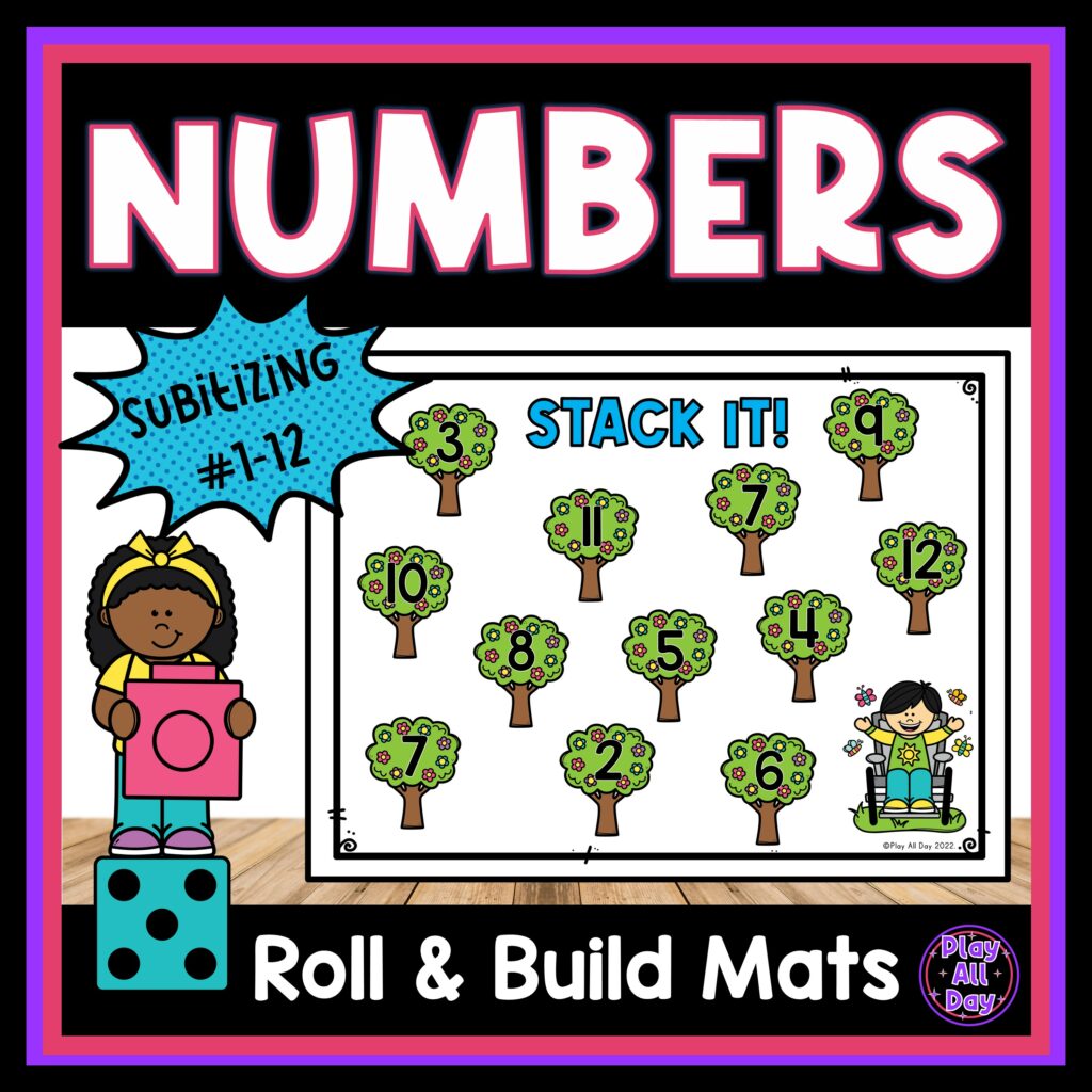 Spring Roll and Build Number Mats | Count and Build with Connecting ...