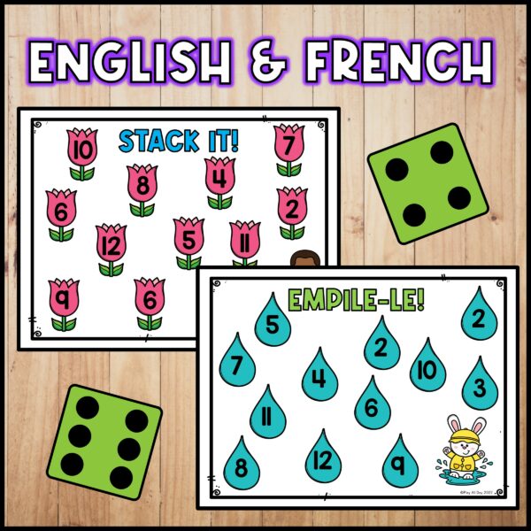 Spring Roll and Build Number Mats | Count and Build with Connecting ...