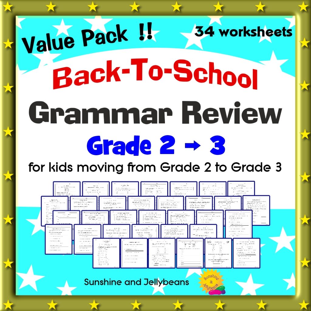 Back-to-School Grammar Review - Grade 2-3 - 34 worksheets | Made By ...