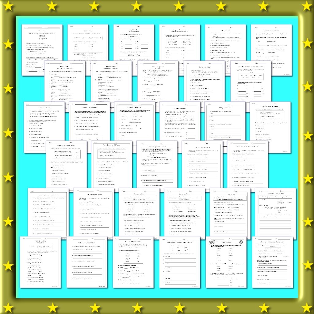 Back-to-School Grammar Review - Grade 2-3 - 34 worksheets | Made By ...
