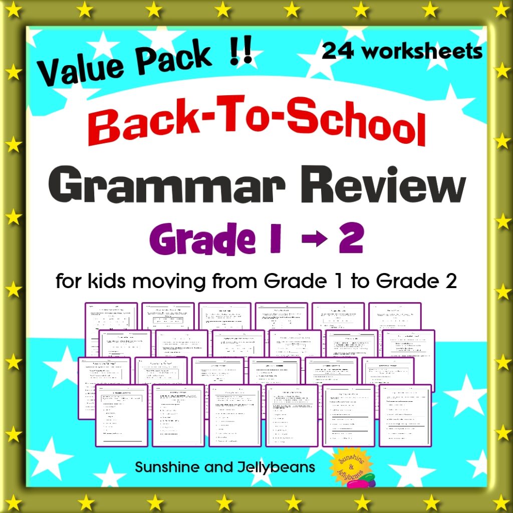 Back-to-School Grammar Review - Grade 1-2 : 24 worksheets | Made By ...