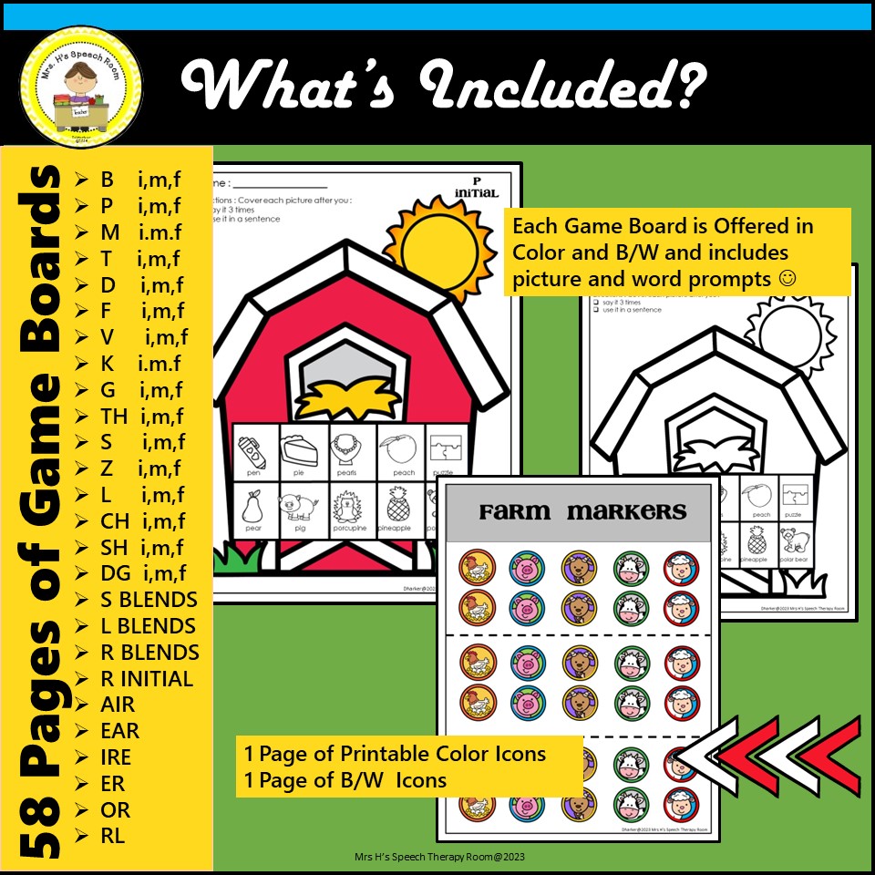 Farm Speech Therapy Articulation Activity | Made By Teachers