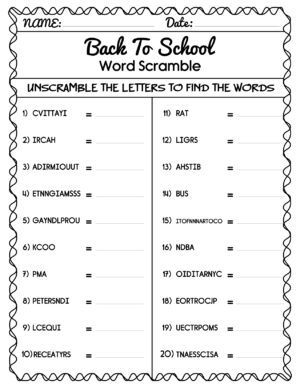 Unscramble the Fun: Back-to-School Word Challenge | Made By Teachers