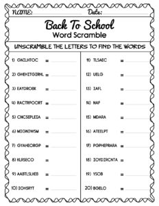 Unscramble the Fun: Back-to-School Word Challenge | Made By Teachers