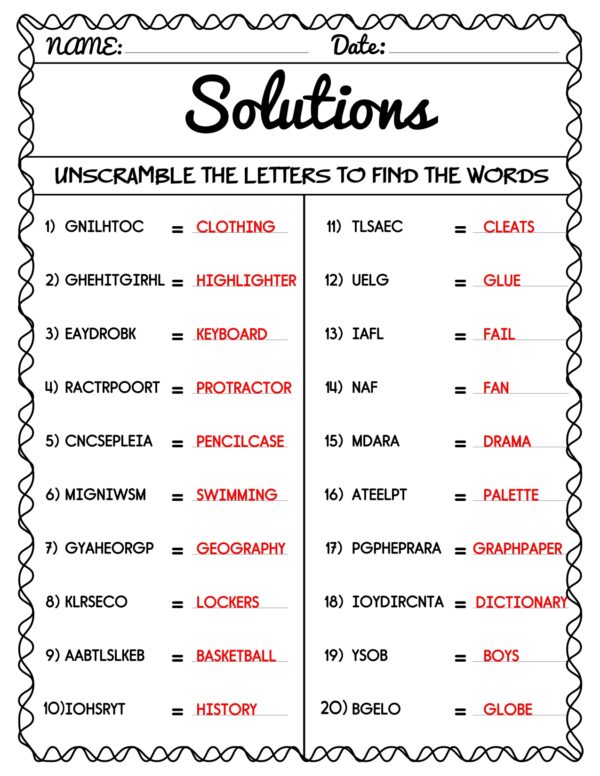 Unscramble the Fun: Back-to-School Word Challenge | Made By Teachers