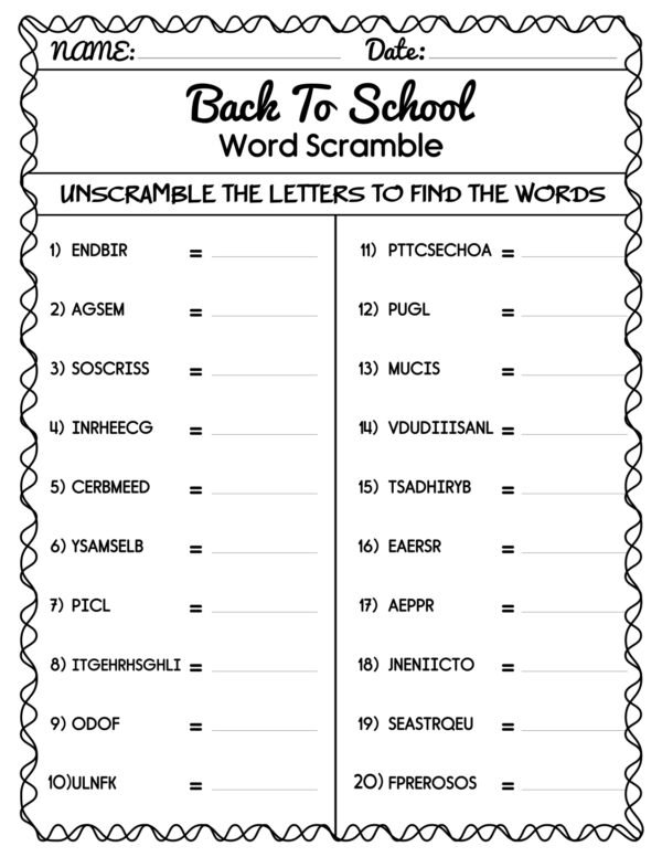 Unscramble the Fun: Back-to-School Word Challenge | Made By Teachers