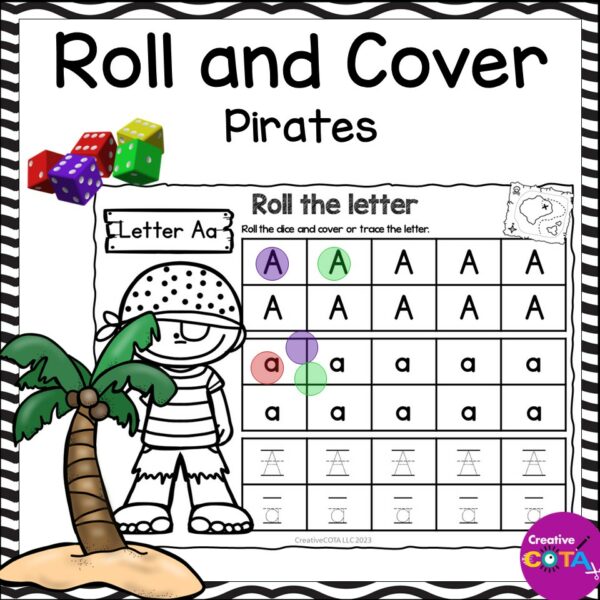 Pirate Roll and Cover ABC Letter Identification Practice | Made By Teachers