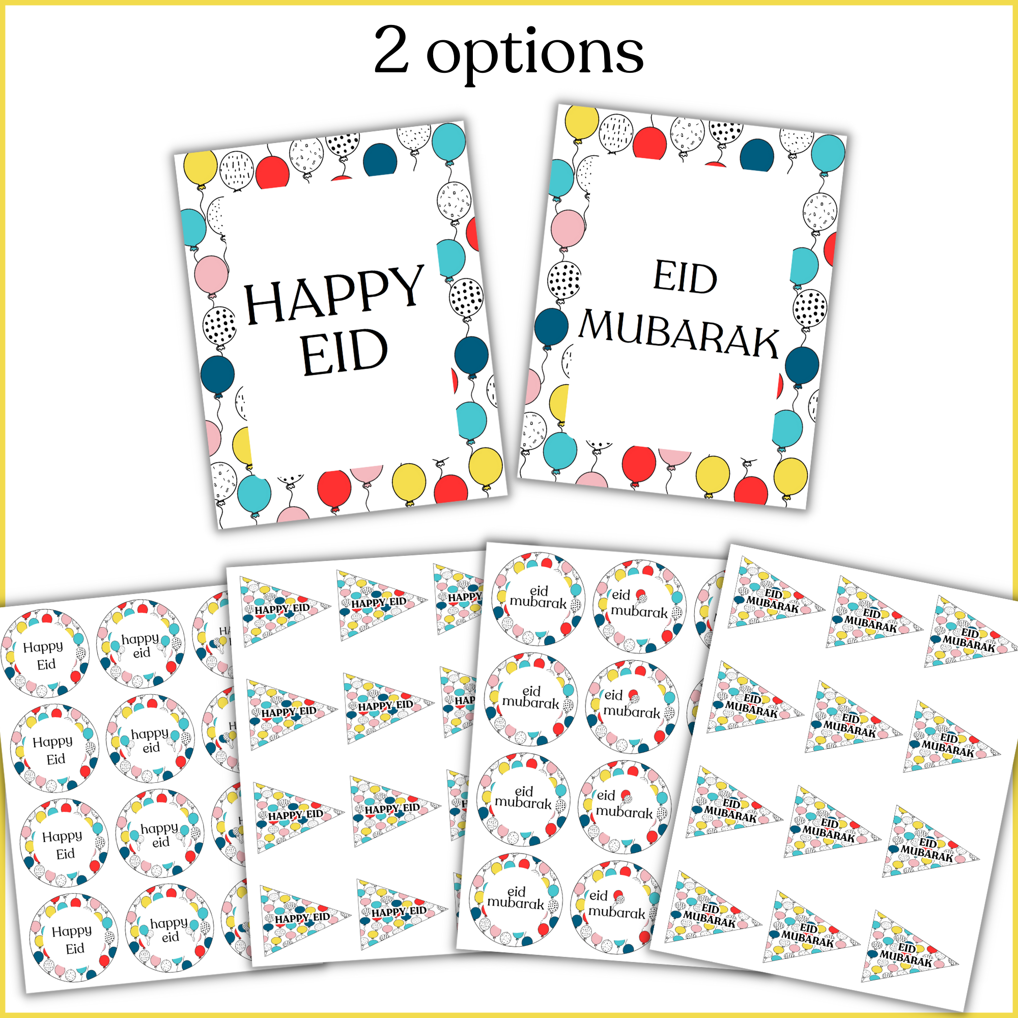 Eid mubarak decoration, Eid al fitr Bunting, stickers, flags, posters ...