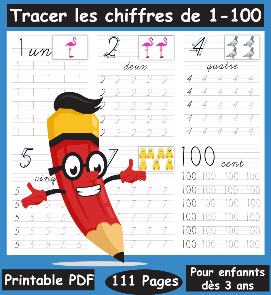 Traçage Des Chiffres Apprendre à tracer et écrire les chiffres de 1 à ...