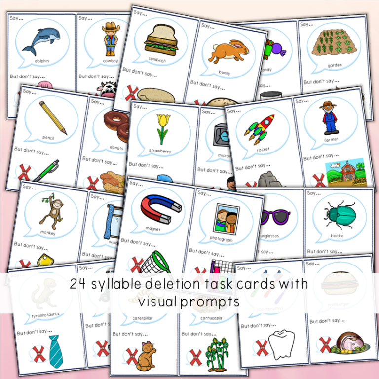 Deleting Syllables Activities and Games for Phonological Awareness ...