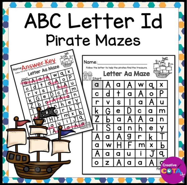 Pirate ABC Letter Mazes | Made By Teachers