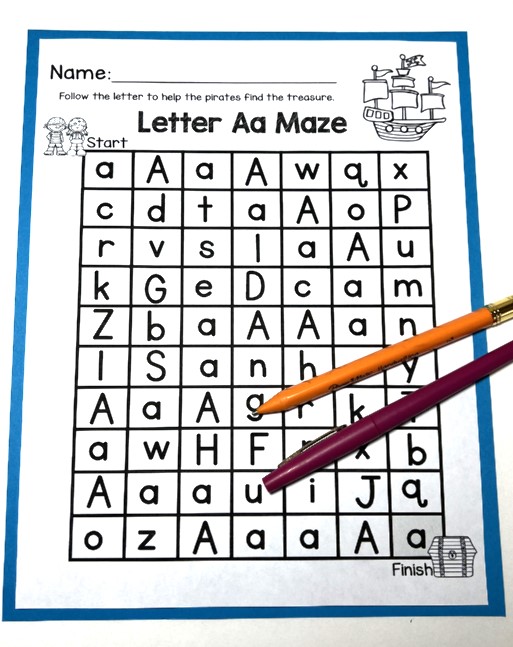 Pirate ABC Letter Mazes | Made By Teachers