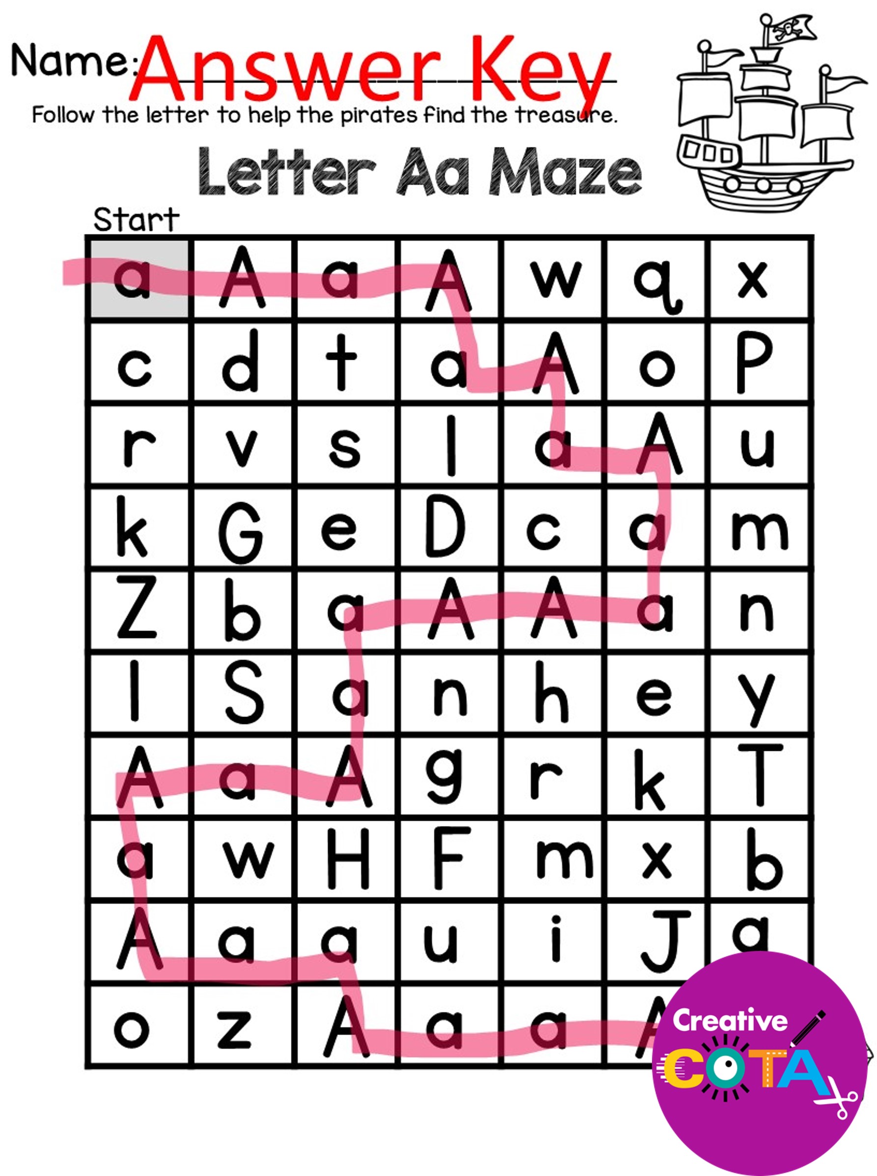 Pirate ABC Letter Mazes | Made By Teachers