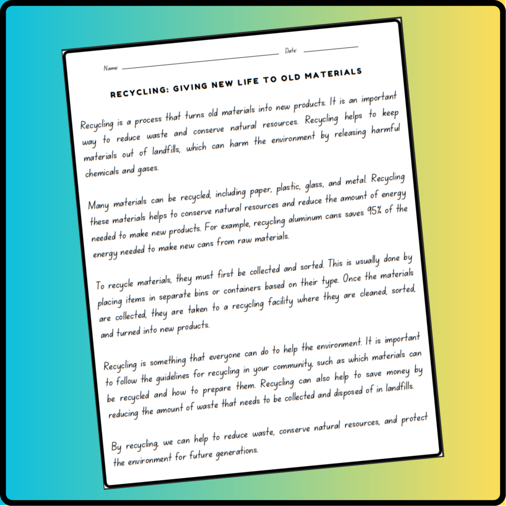 Earth Day Reading Comprehension Passages | Made By Teachers