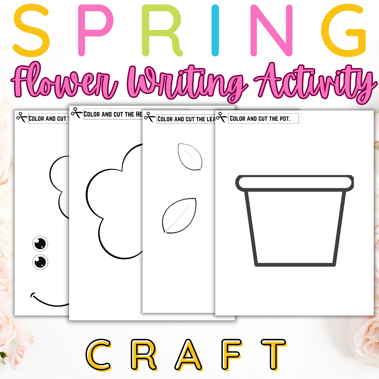 Spring Flower Craft for Bulletin Board-Spring Writing Activity-Earth ...
