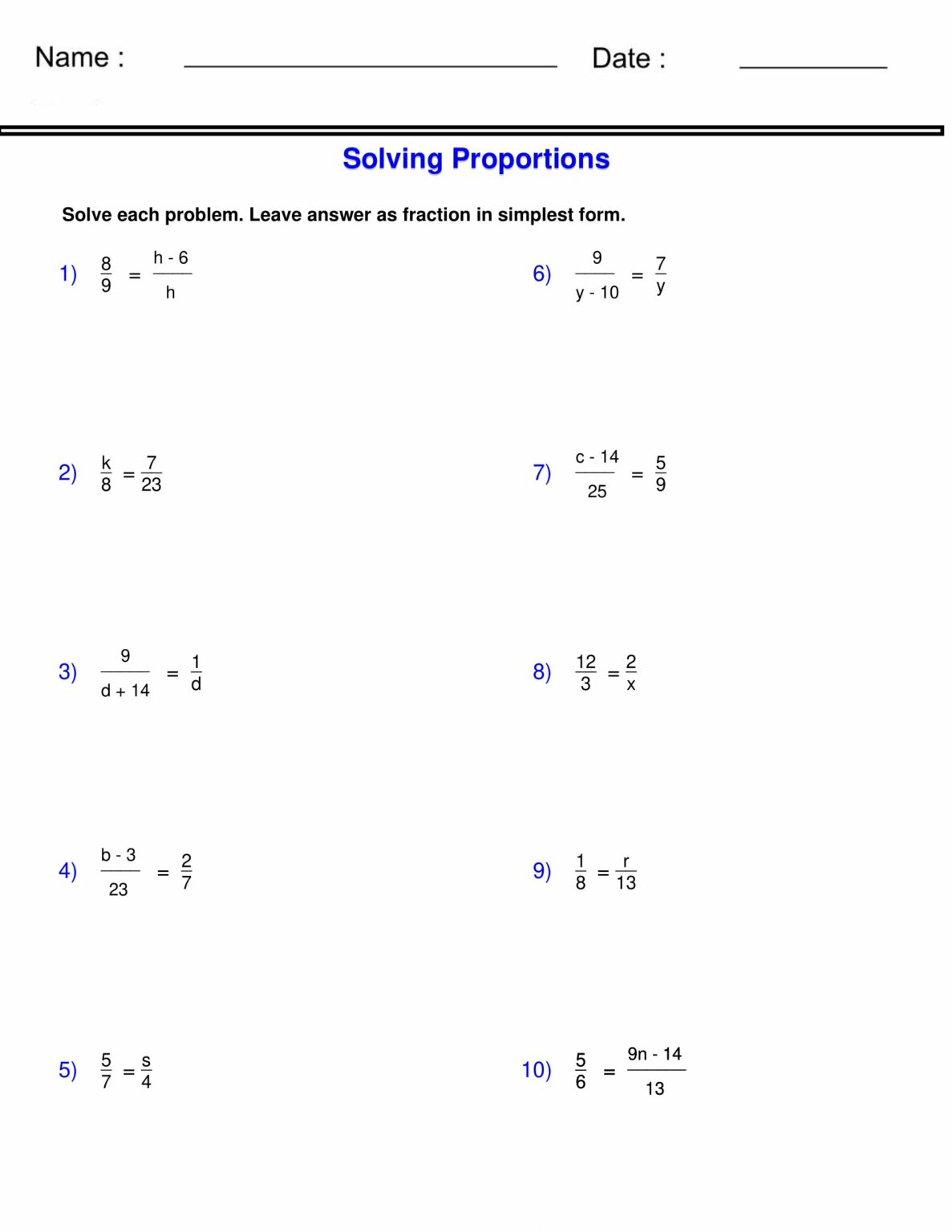 Solving Proportions Worksheets - Similarity Worksheets | Made By Teachers
