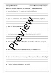 Piri Thomas "Amigo Brothers" worksheets | Made By Teachers