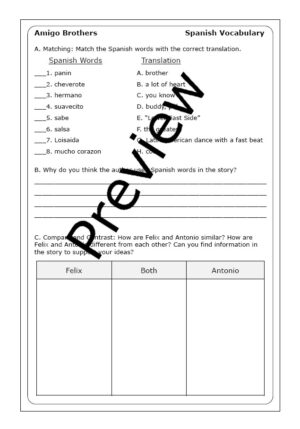 Piri Thomas "Amigo Brothers" worksheets | Made By Teachers