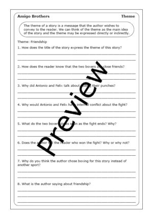 Piri Thomas "Amigo Brothers" worksheets | Made By Teachers