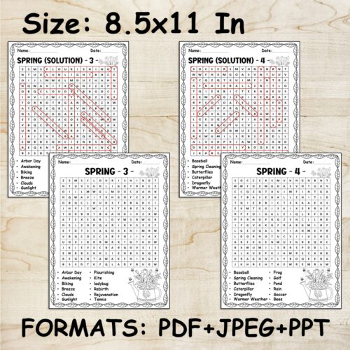 Spring Break Word Search Puzzles Worksheets April Activities Early ...