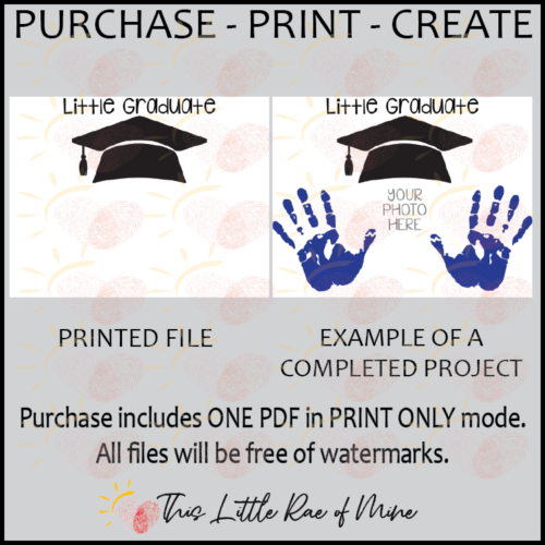 Little Graduate - Kindergarten - Preschool - PreK – handprint Art photo ...