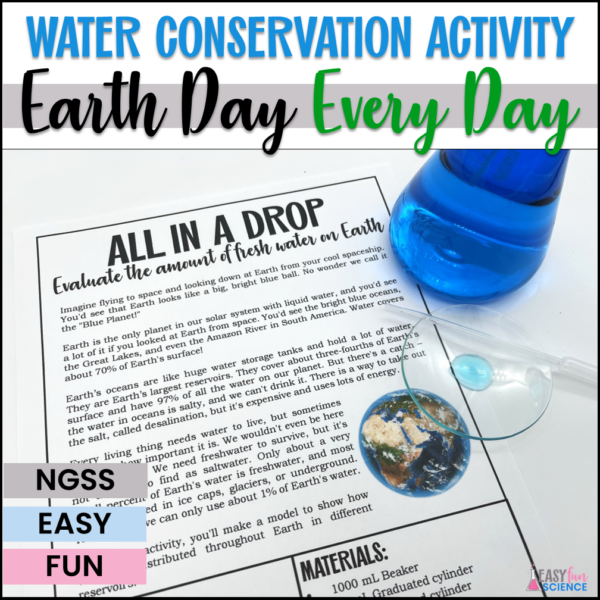 Earth Day Every Day Water Conservation Activity 5-ESS2-2 | Made By Teachers