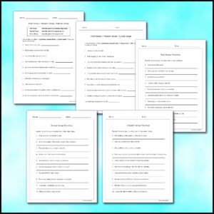 Past, Present & Future Tenses - 5 Verb worksheets - Grades 2-3 - CCSS ...