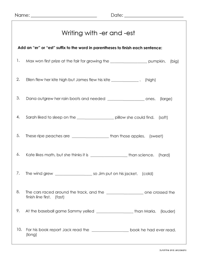 Comparative & Superlative BUNDLE - 7 worksheets - Grades 3-4 | Made By ...