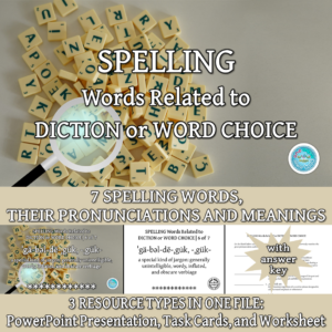 SPELLING Words Related to DICTION or WORD CHOICE | Made By Teachers