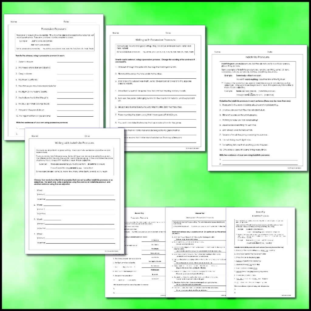 Pronouns BUNDLE - 17 worksheets- Subject Object Relative etc - Grades 4 ...