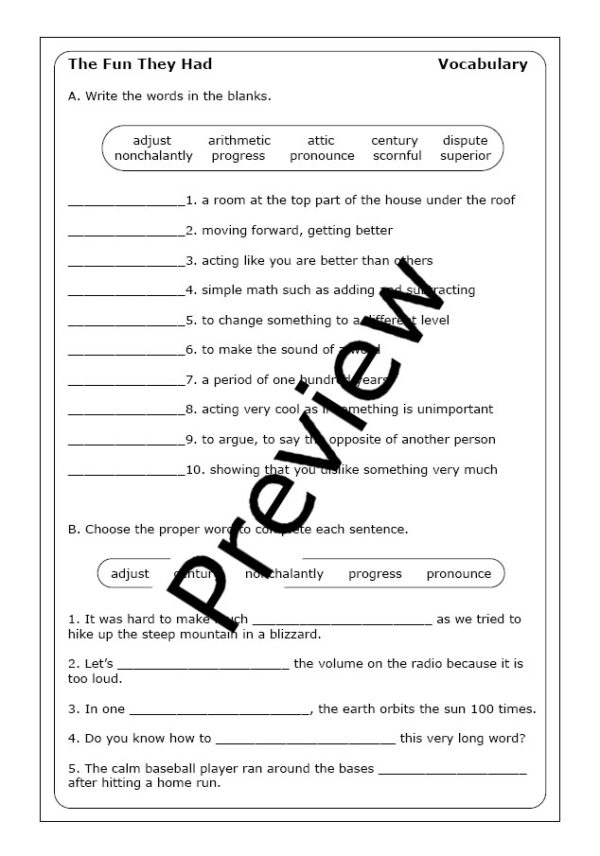 Isaac Asimov "The Fun They Had" worksheets | Made By Teachers