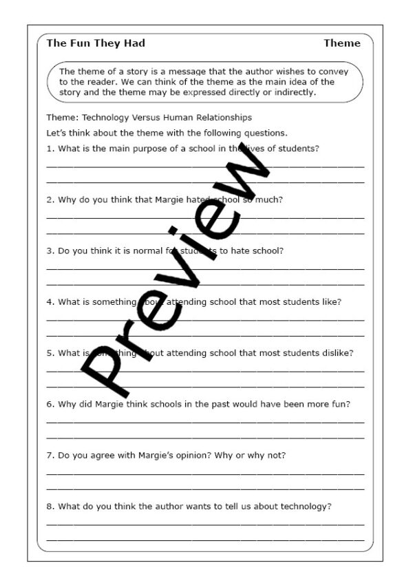 Isaac Asimov "The Fun They Had" worksheets | Made By Teachers