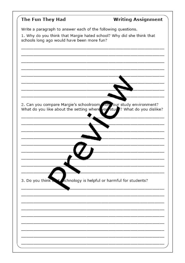 Isaac Asimov "The Fun They Had" worksheets | Made By Teachers