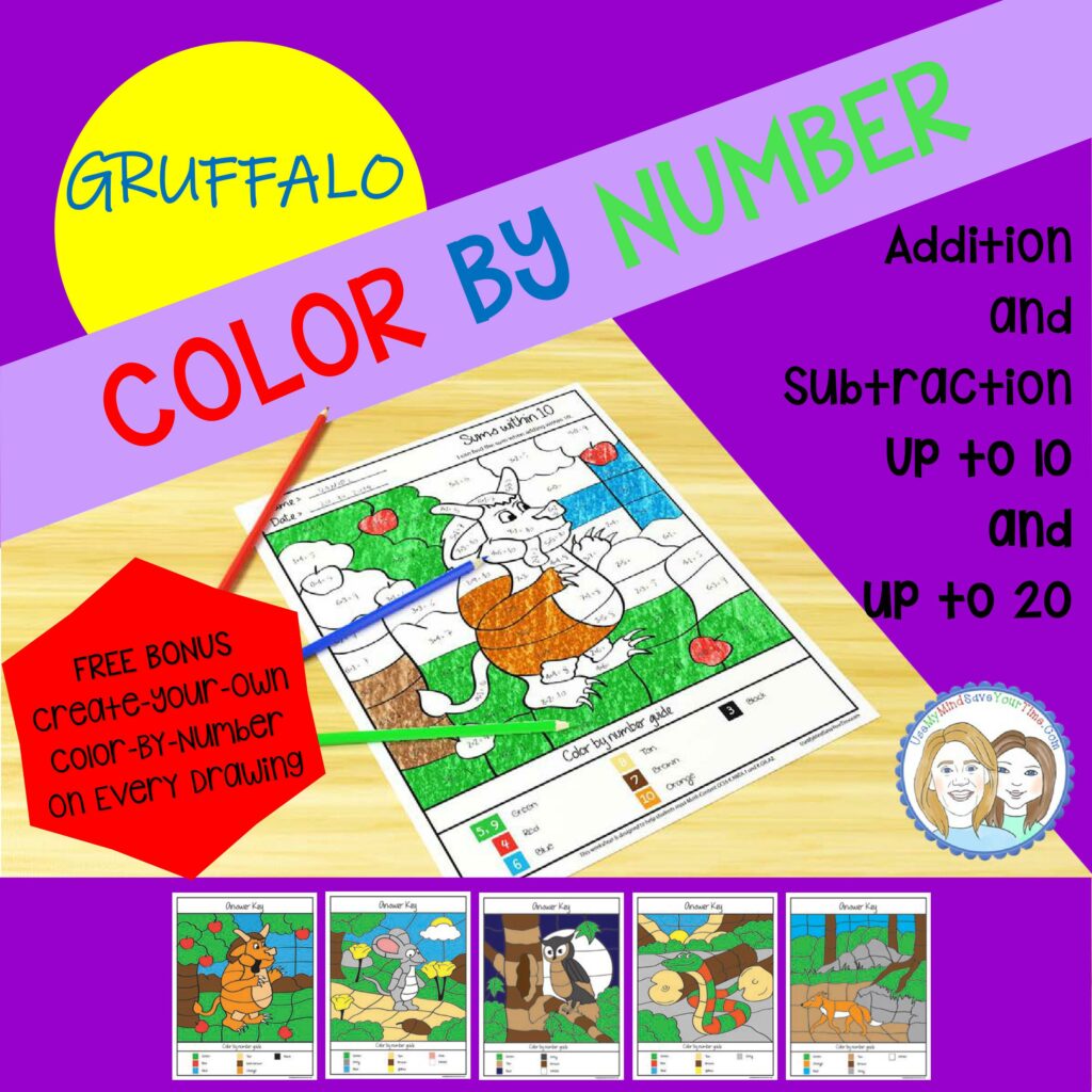 The Gruffalo Activities Color by Number | The Gruffalo Characters ...