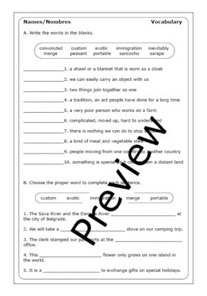 Julia Alvarez "Names / Nombres" worksheets | Made By Teachers