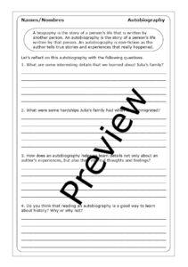 Julia Alvarez "Names / Nombres" worksheets | Made By Teachers