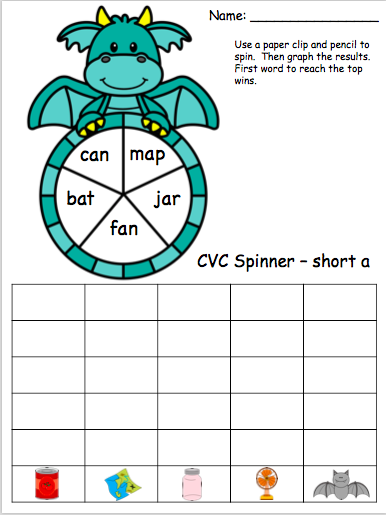 Dragon Themed CVC Spinner Activity | Made By Teachers