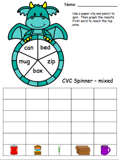 Dragon Themed CVC Spinner Activity | Made By Teachers