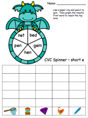Dragon Themed CVC Spinner Activity | Made By Teachers