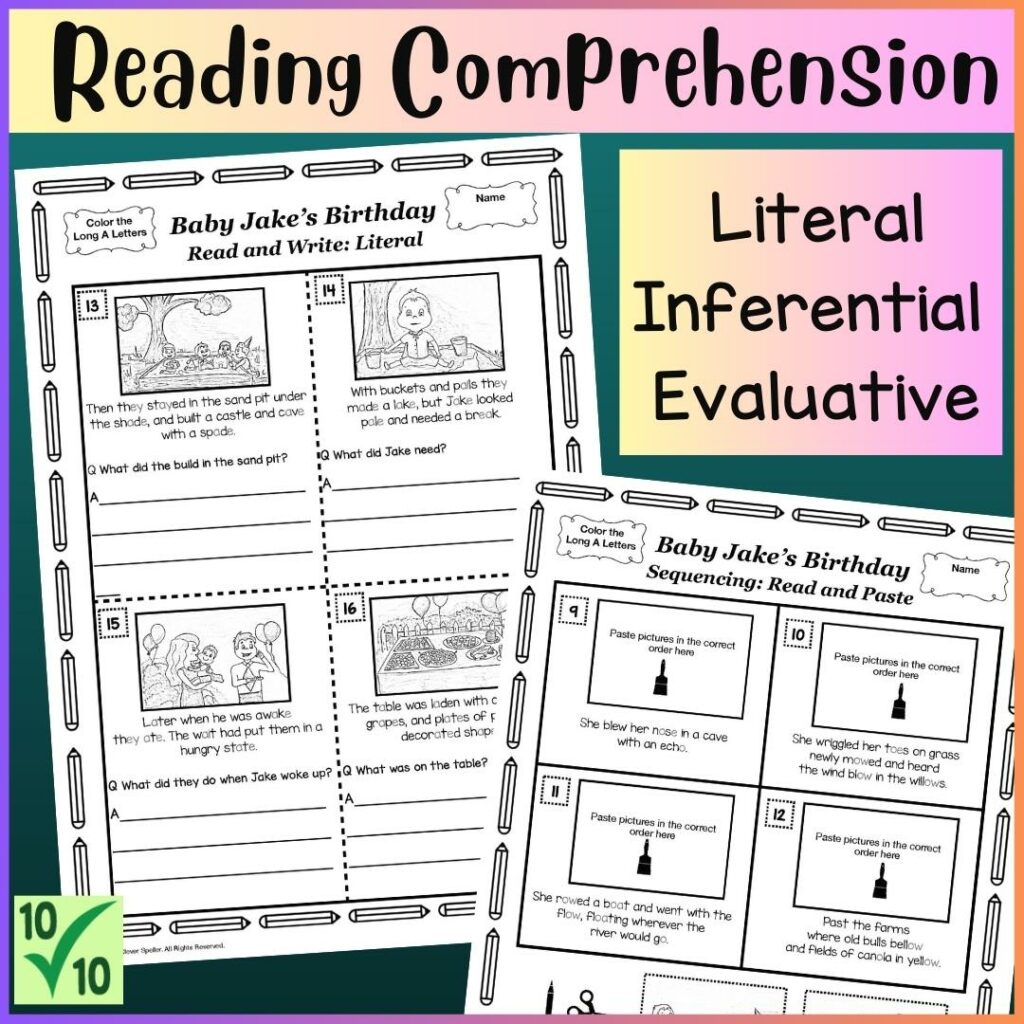 Reading Comprehension Differentiated Literal Inference Evaluative Long ...