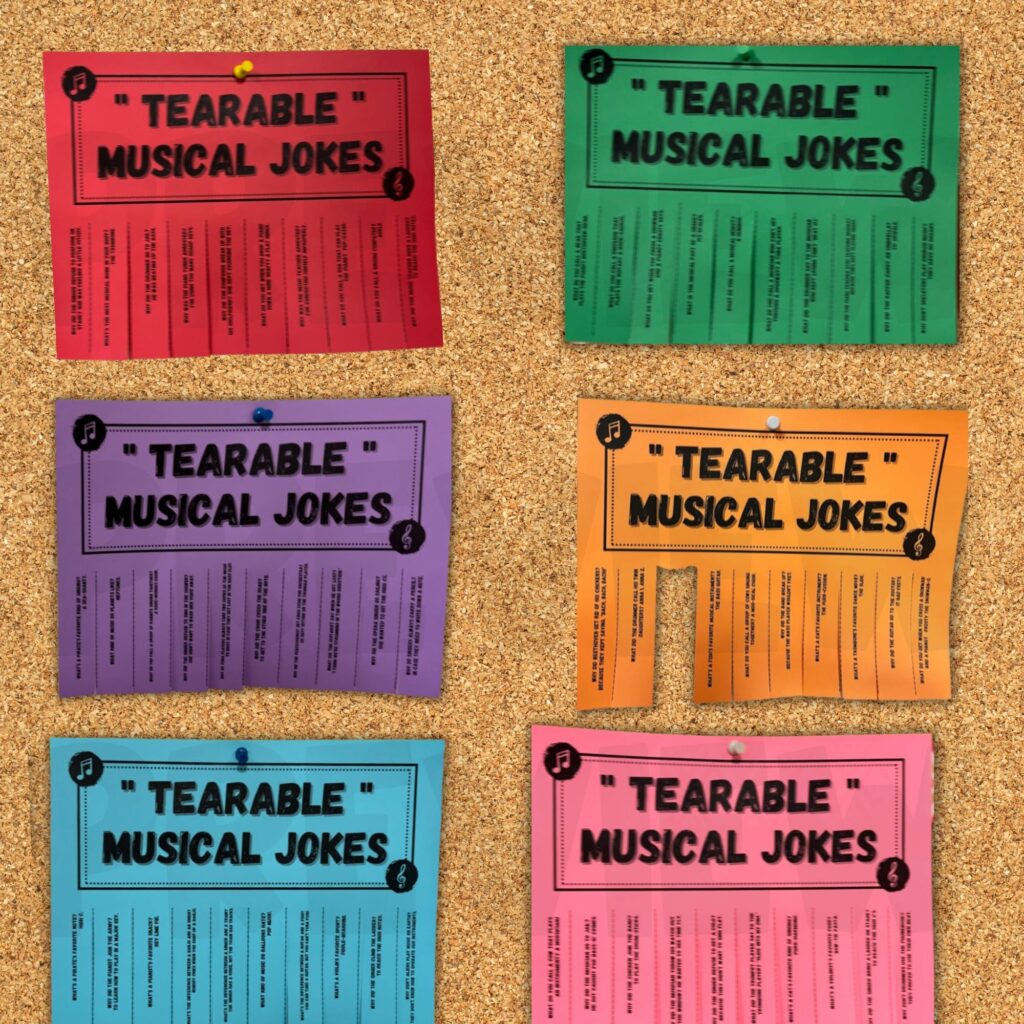 Tearable Music Jokes - A Fun Addition to any Music Classroom Bulletin ...
