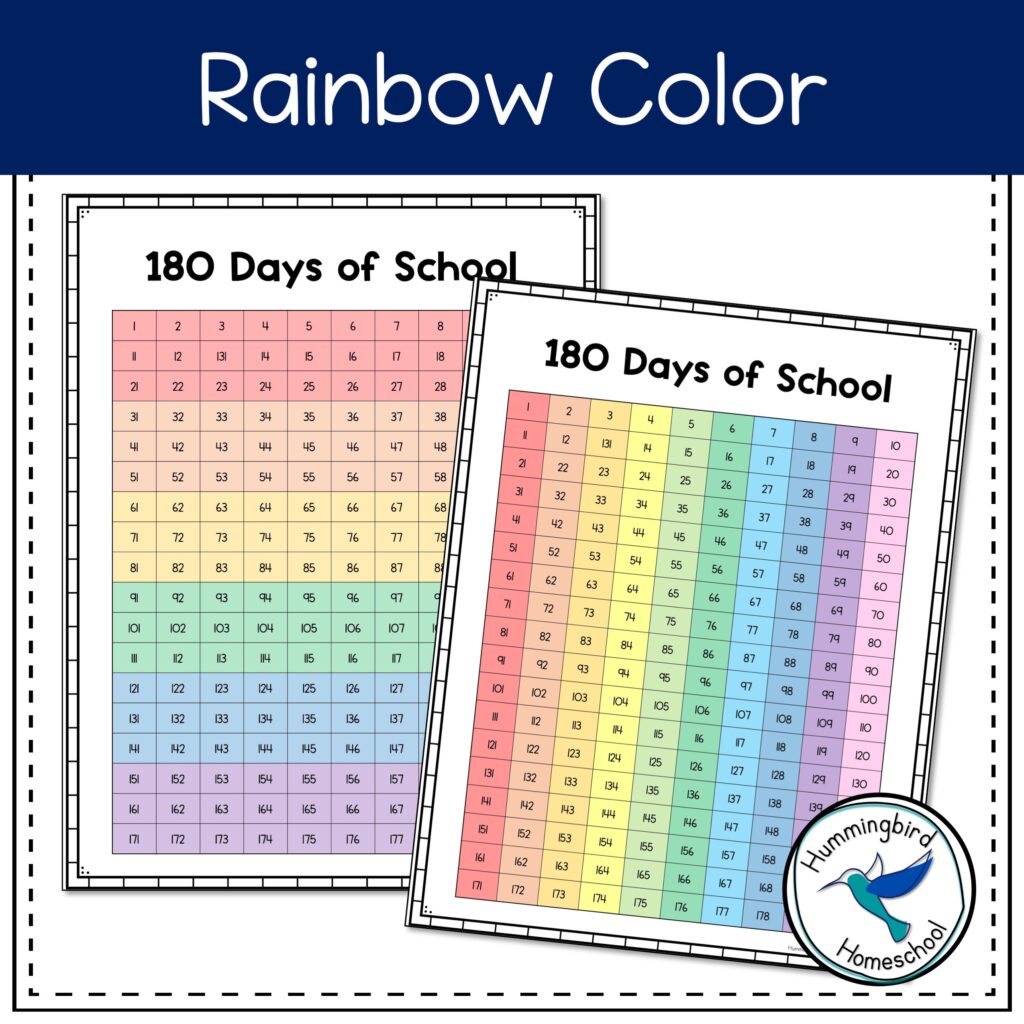 180 Days of School Chart | Homeschool Portfolio | Made By Teachers