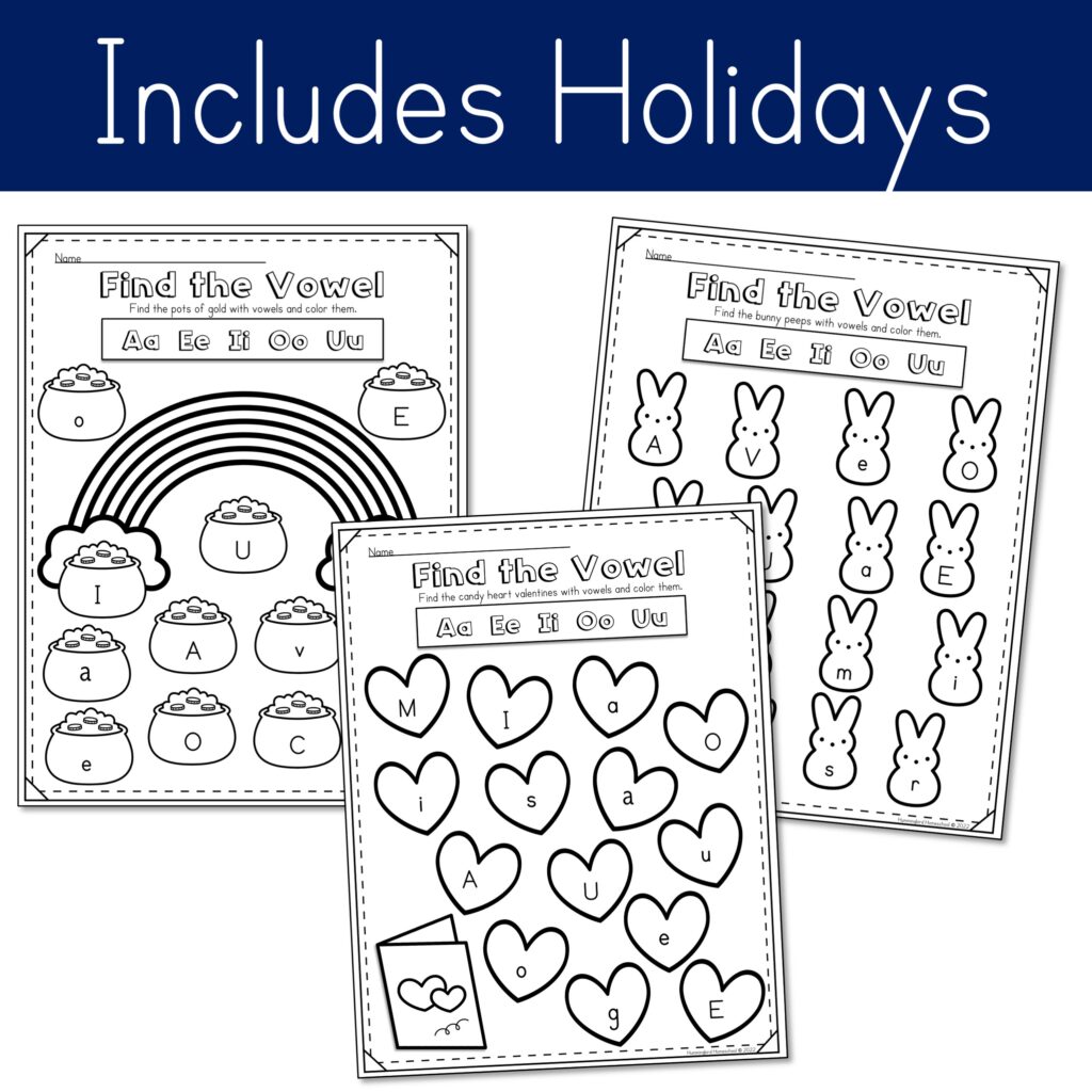 Identifying Vowels | Spring | Worksheet for Preschool & Kindergarten ...