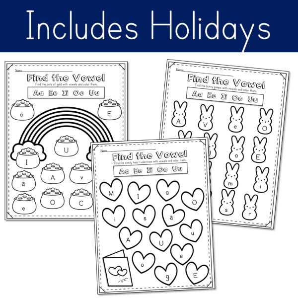 Identifying Vowels | Spring | Worksheet for Preschool & Kindergarten ...