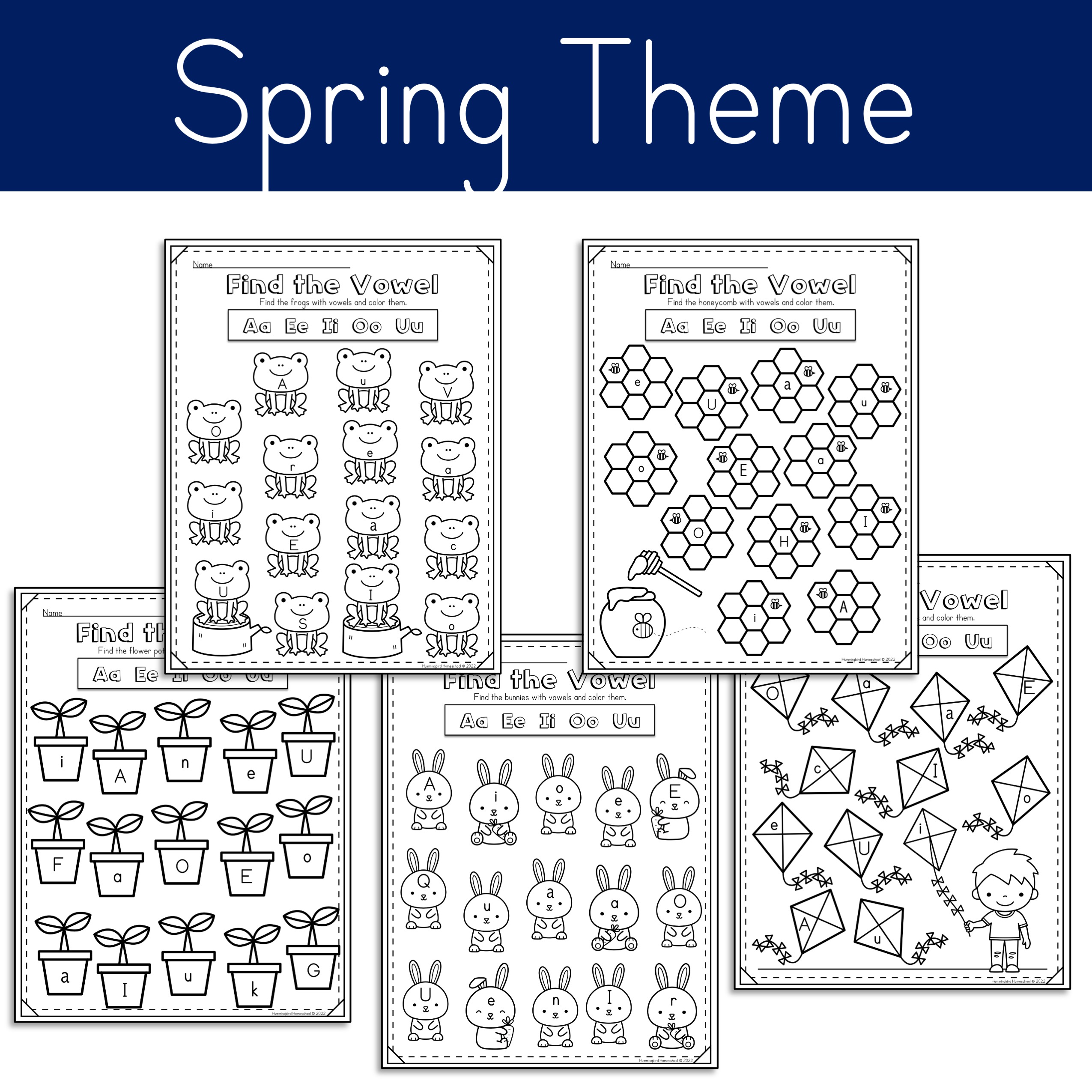 Identifying Vowels | Spring | Worksheet for Preschool & Kindergarten ...