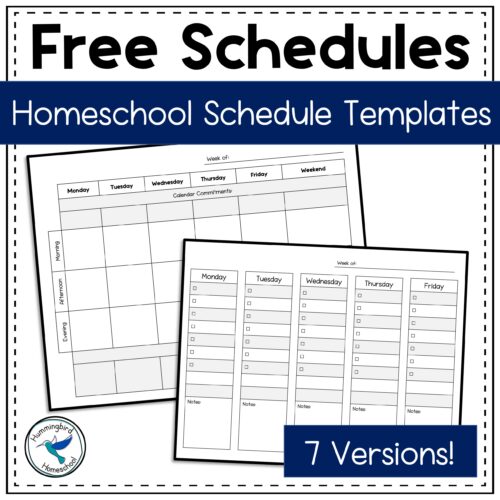 Homeschool Schedule Templates | Block Loop Relaxed Checklist Schedules ...