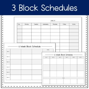 Homeschool Schedule Templates | Block Loop Relaxed Checklist Schedules ...
