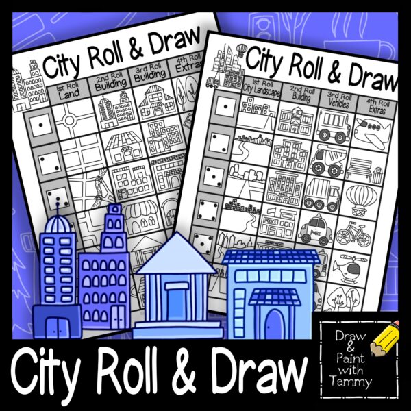 Roll a City Landscape Roll and Draw Art Game Art Sub Lesson | Made By ...